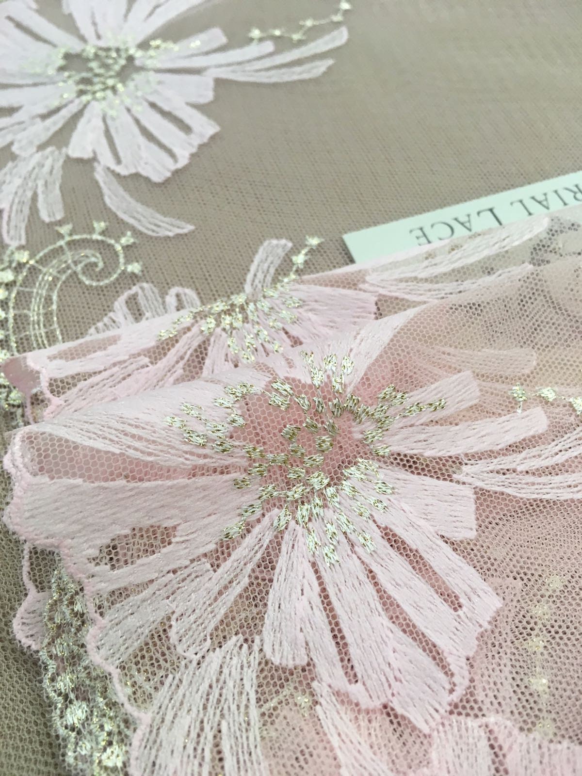 Pink Lace Trim French Lace Chantilly Lace Bridal Gown Lace Wedding Lace ...