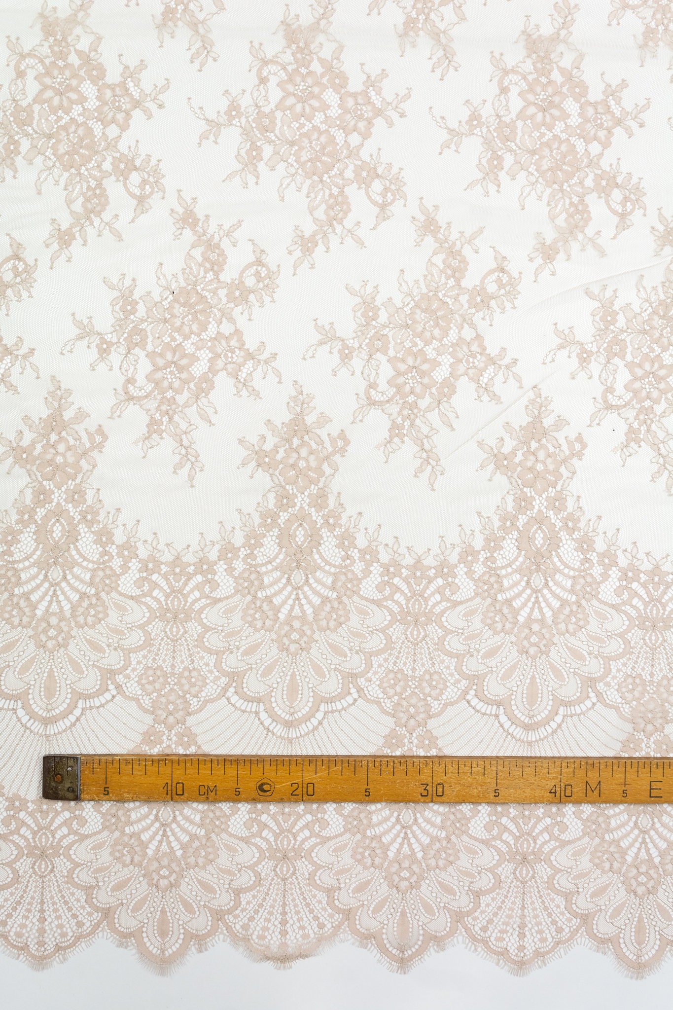 Beige Lace Fabric French Lace Embroidered lace Wedding Lace | Etsy