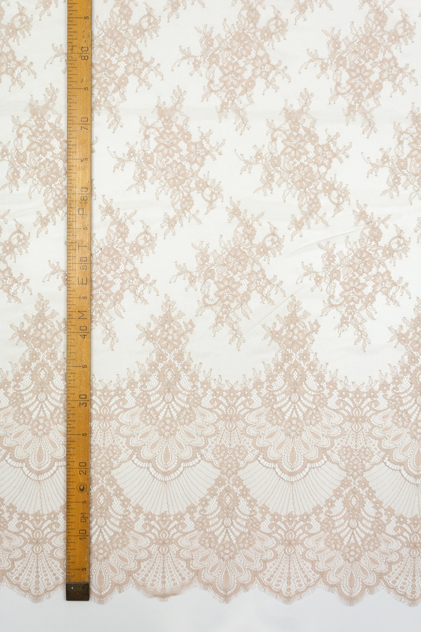 Beige Lace Fabric French Lace Embroidered lace Wedding Lace | Etsy