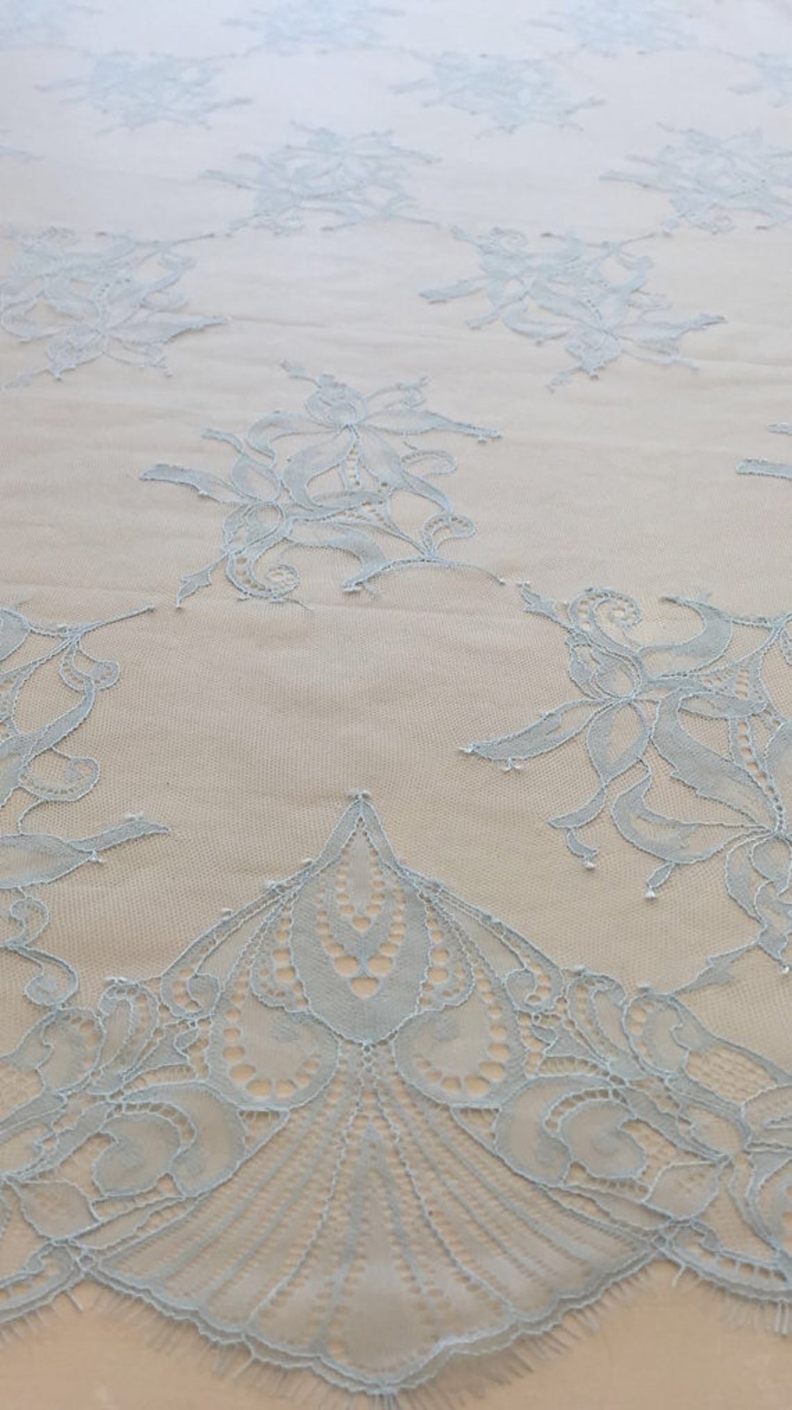Blue Lace Fabric, Embroidered Lace, French Lace, Wedding Lace, Bridal ...