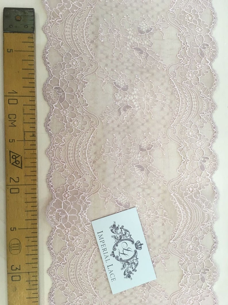 Light Pink Lace Trim Old Rose French Lace Chantilly Lace Gown - Etsy