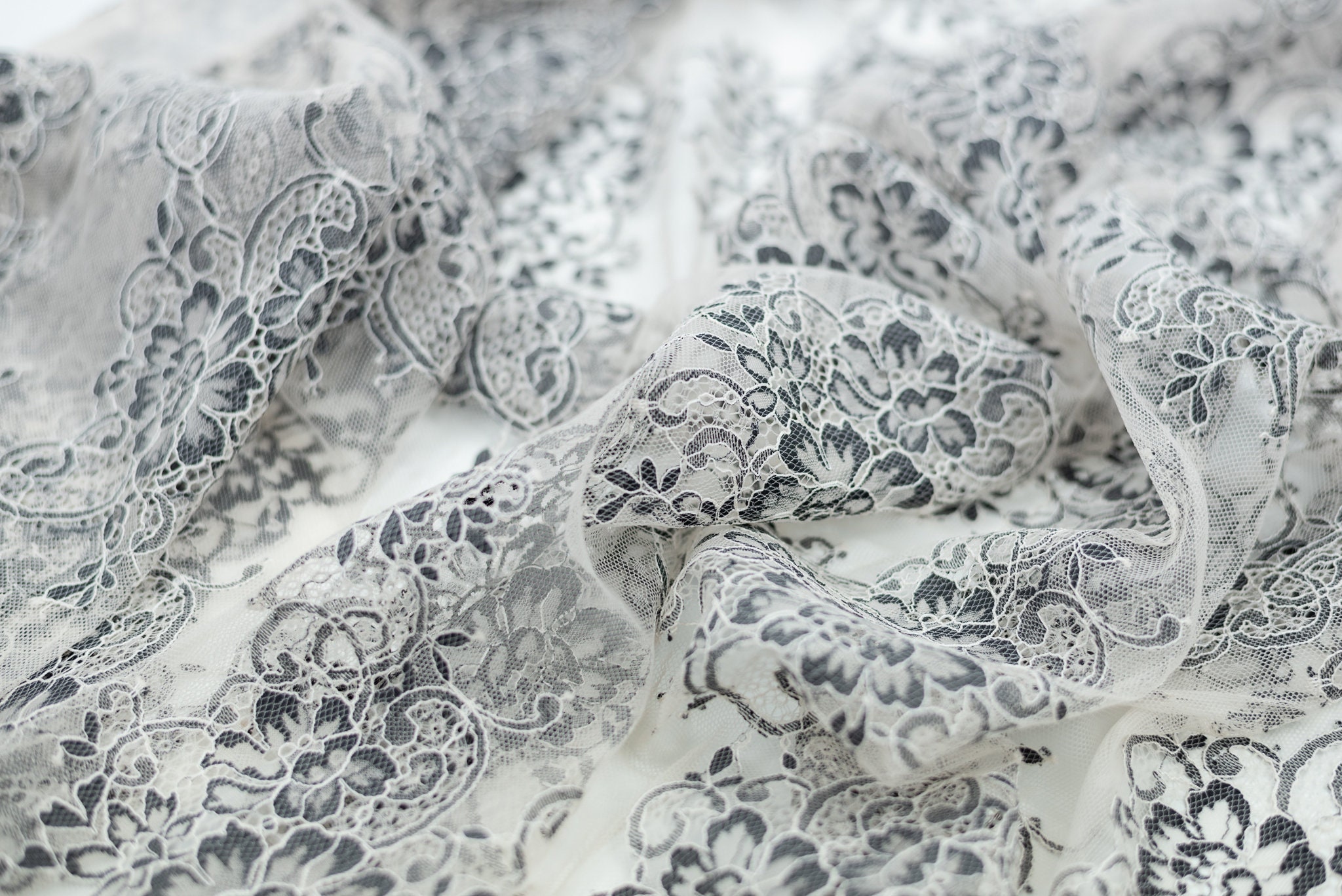 Cream Lace Fabric French Lace Embroidered Lace Wedding - Etsy