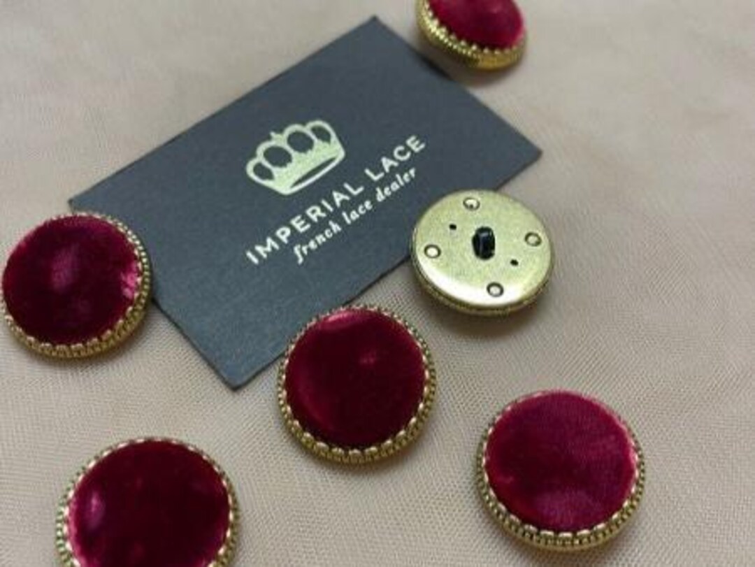 Red Velvet Buttons With Gold Edge (5pc, 3 Cm) - Etsy