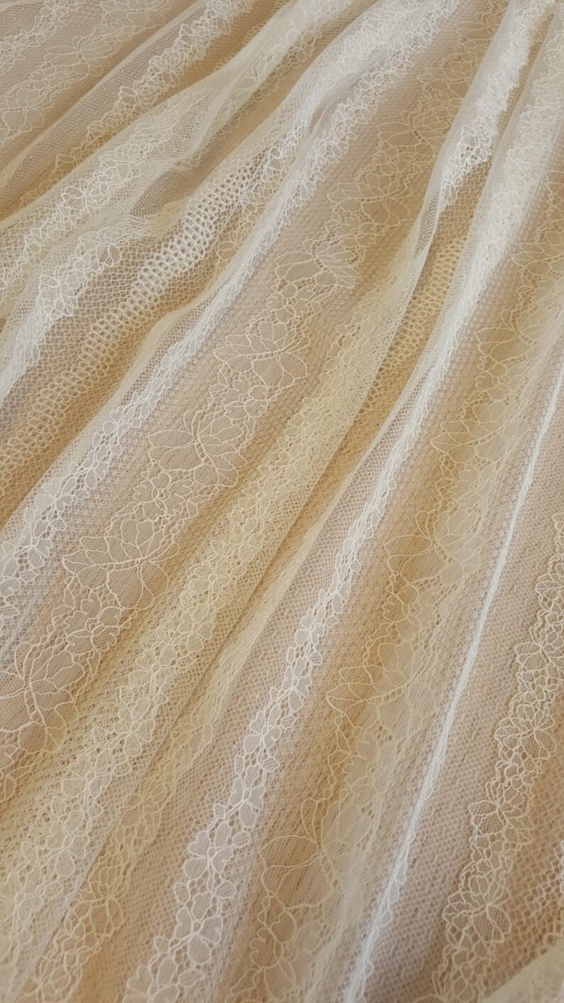 Champagne Lace Fabric Embroidered Lace French Lace Wedding - Etsy