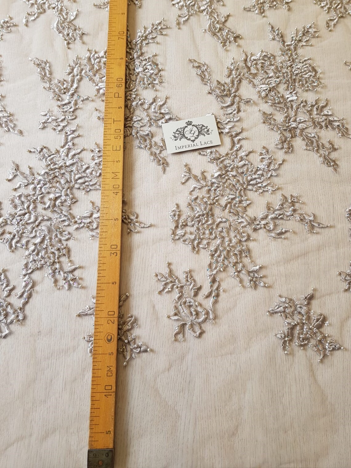 Beige 3D Lace Fabric Beaded Beige Lace Beaded Lace Fabric - Etsy