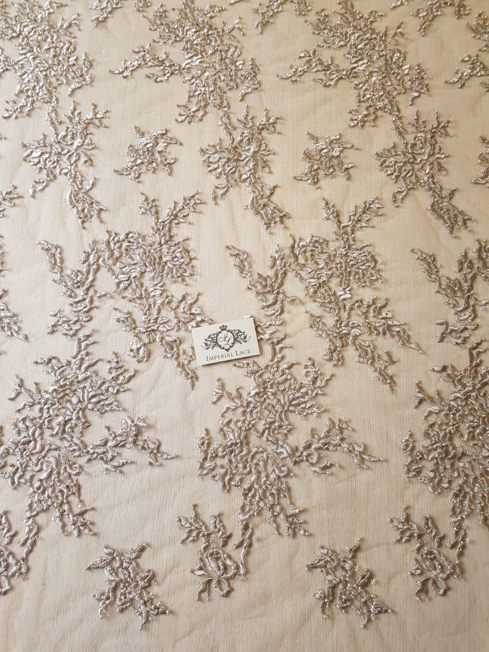 Beige 3D Lace Fabric Beaded Beige Lace Beaded Lace Fabric - Etsy