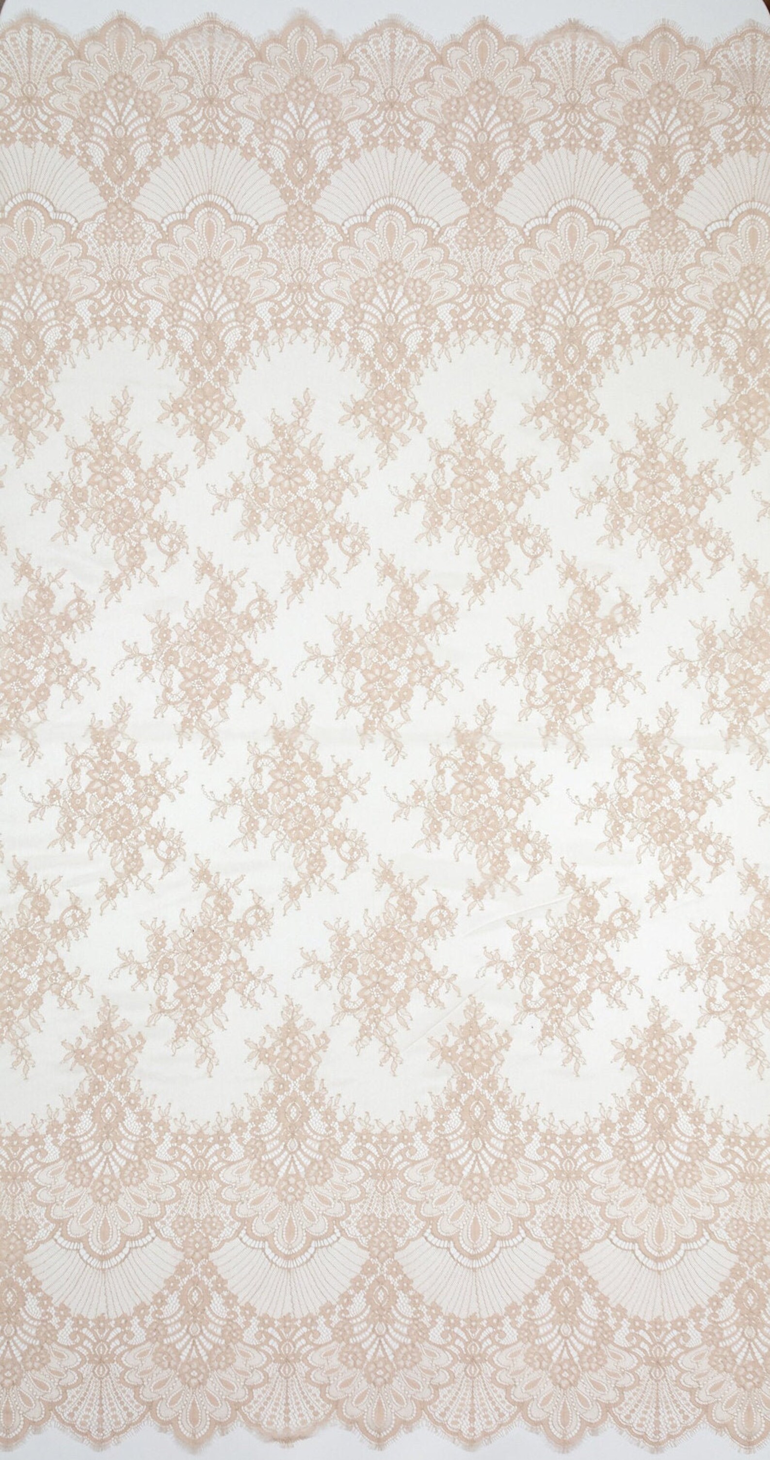 Beige Lace Fabric French Lace Embroidered lace Wedding Lace | Etsy