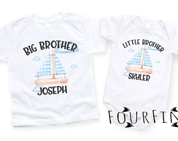 Sibling Matching Shirts With Names Personalized Big Brother Little ...