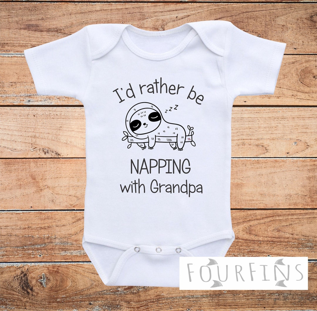 Napping With Grandpa Baby Onesie, Grandson Gift - Etsy