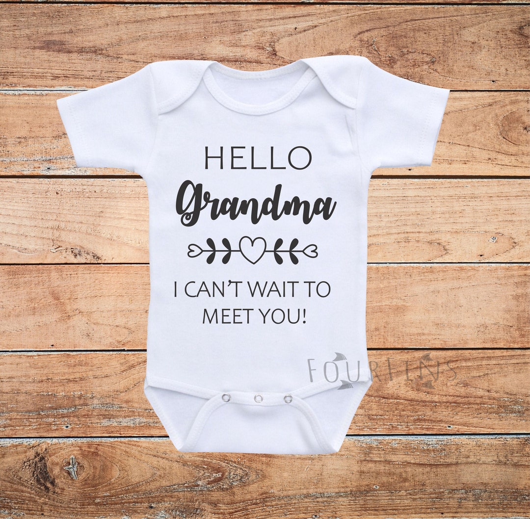 Hello Grandma Pregnancy Announcement Onesie Grandparents Baby ...