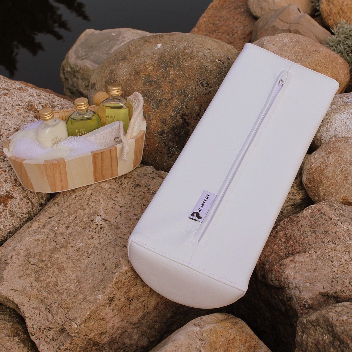 Synthetic leather bolster from 35 x 75 x 15 cm Half storage | Etsy