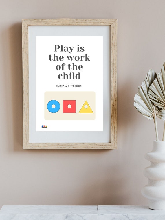 Montessori Quote Printable Poster Wall Art Decoration Play is - Etsy