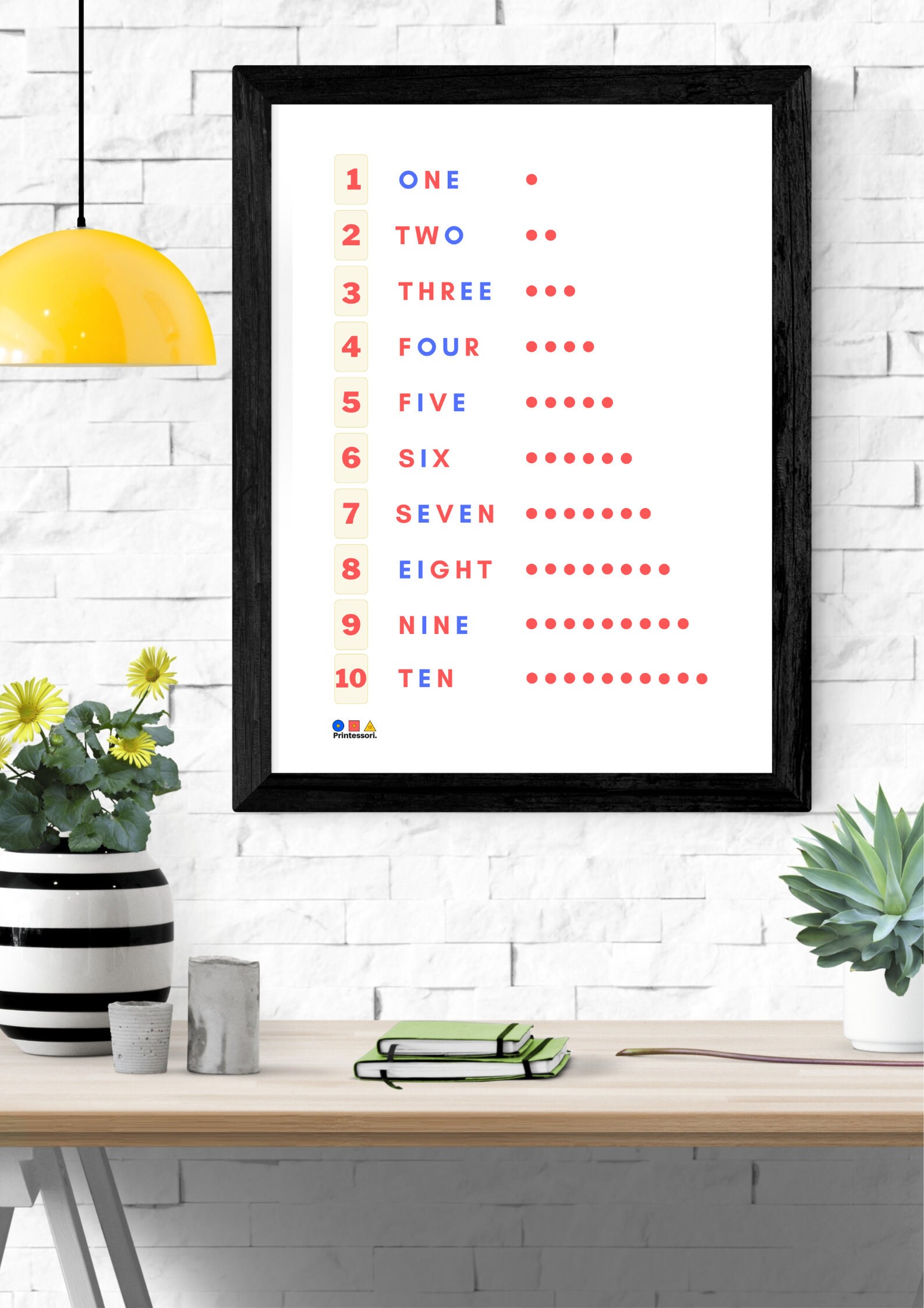 Montessori Printable Nursery Poster Wall Art Decoration Numbers 1 to 10 ...