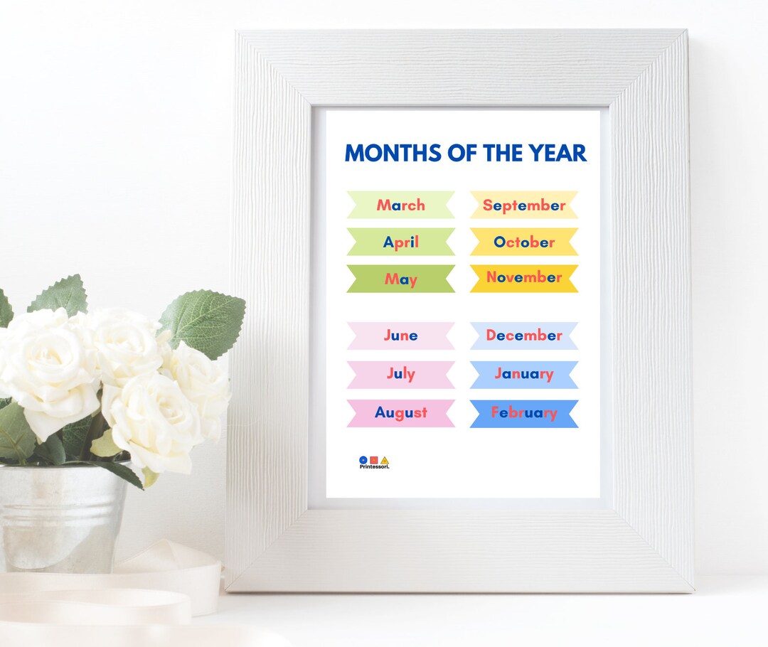 Montessori Months of the Year Printable Poster: Classroom Decor ...