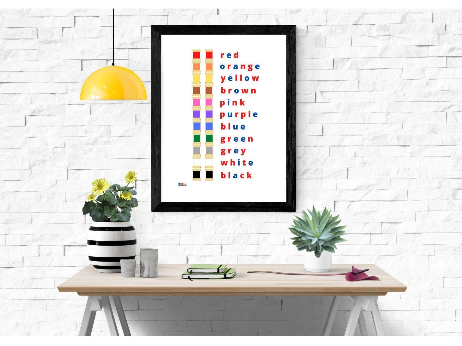 Montessori Printable Poster Wall Art Decoration Color Tablets Box 2 ...