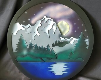 Mountain and Trees Scene Metal Wall Art Home Decor 5 - Etsy