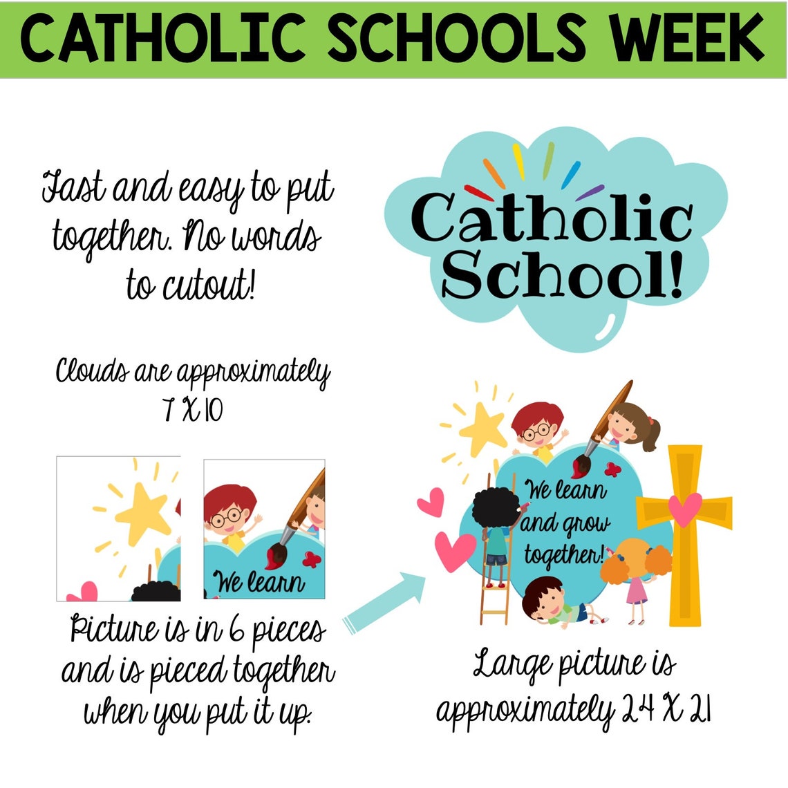 Catholic Schools Week Bulletin Board Set: We Love Our Catholic School ...