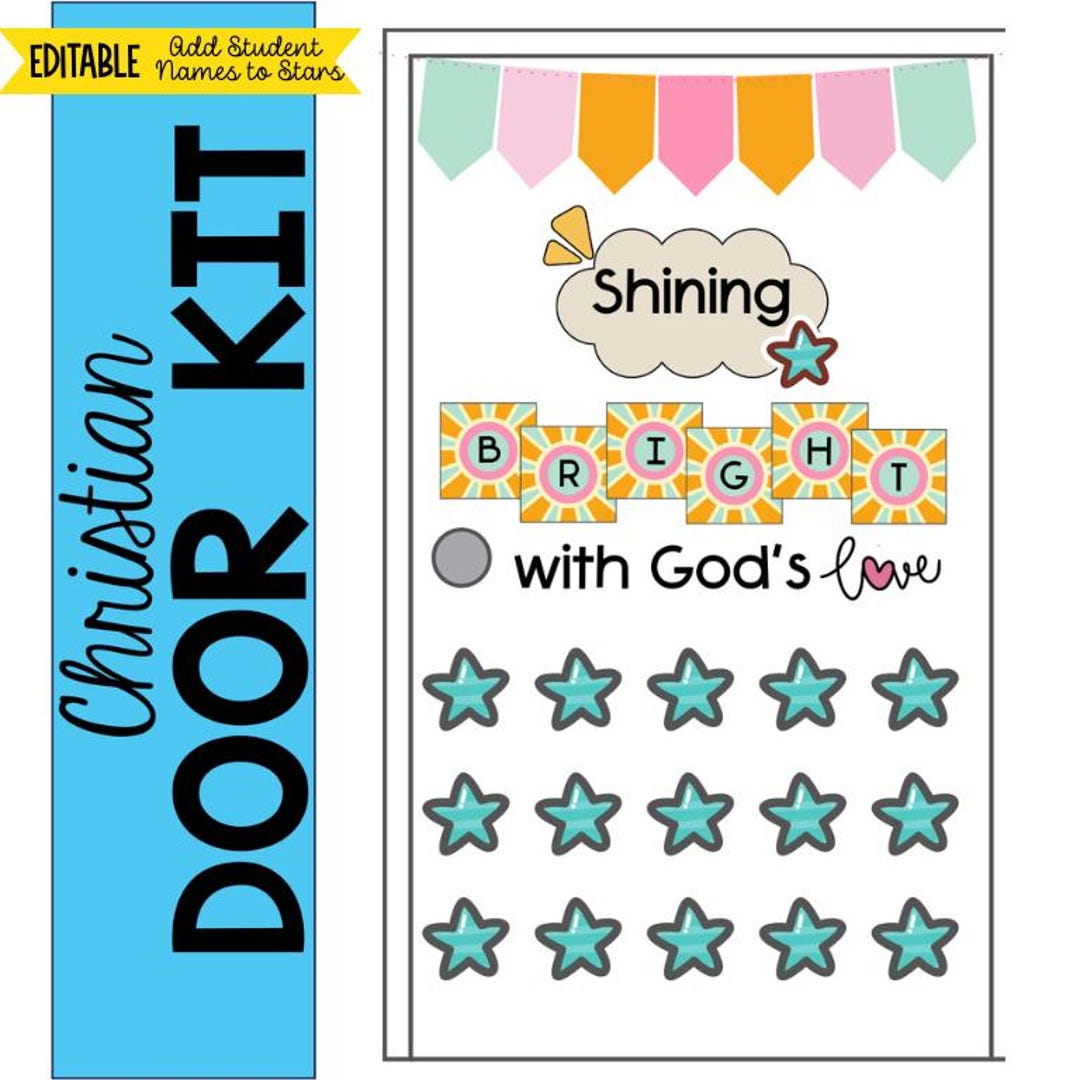 Christian Classroom Door Decor: Shining Bright With God's Love - Etsy