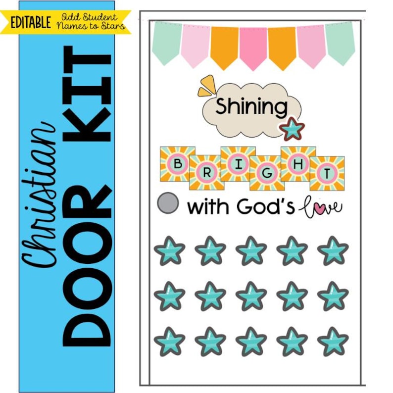 Christian Classroom Door Decor: Shining Bright With God's Love - Etsy