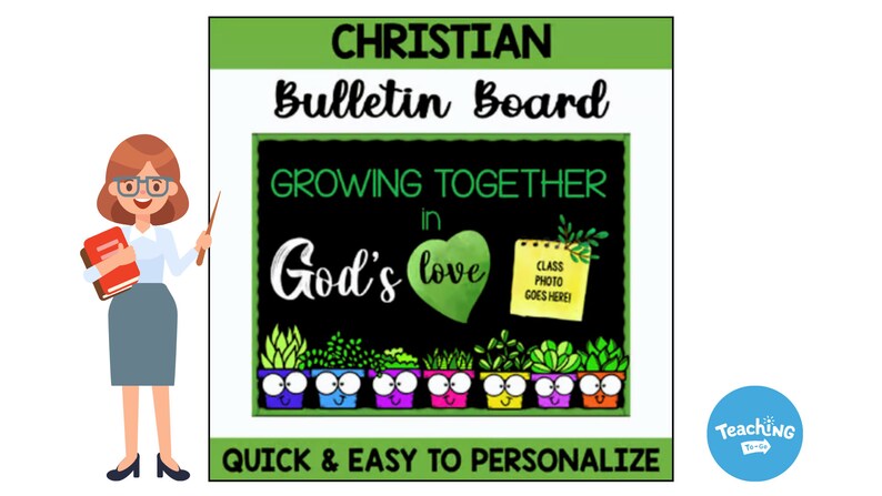 Christian Bulletin Board Set Growing Together in God's Love - Etsy
