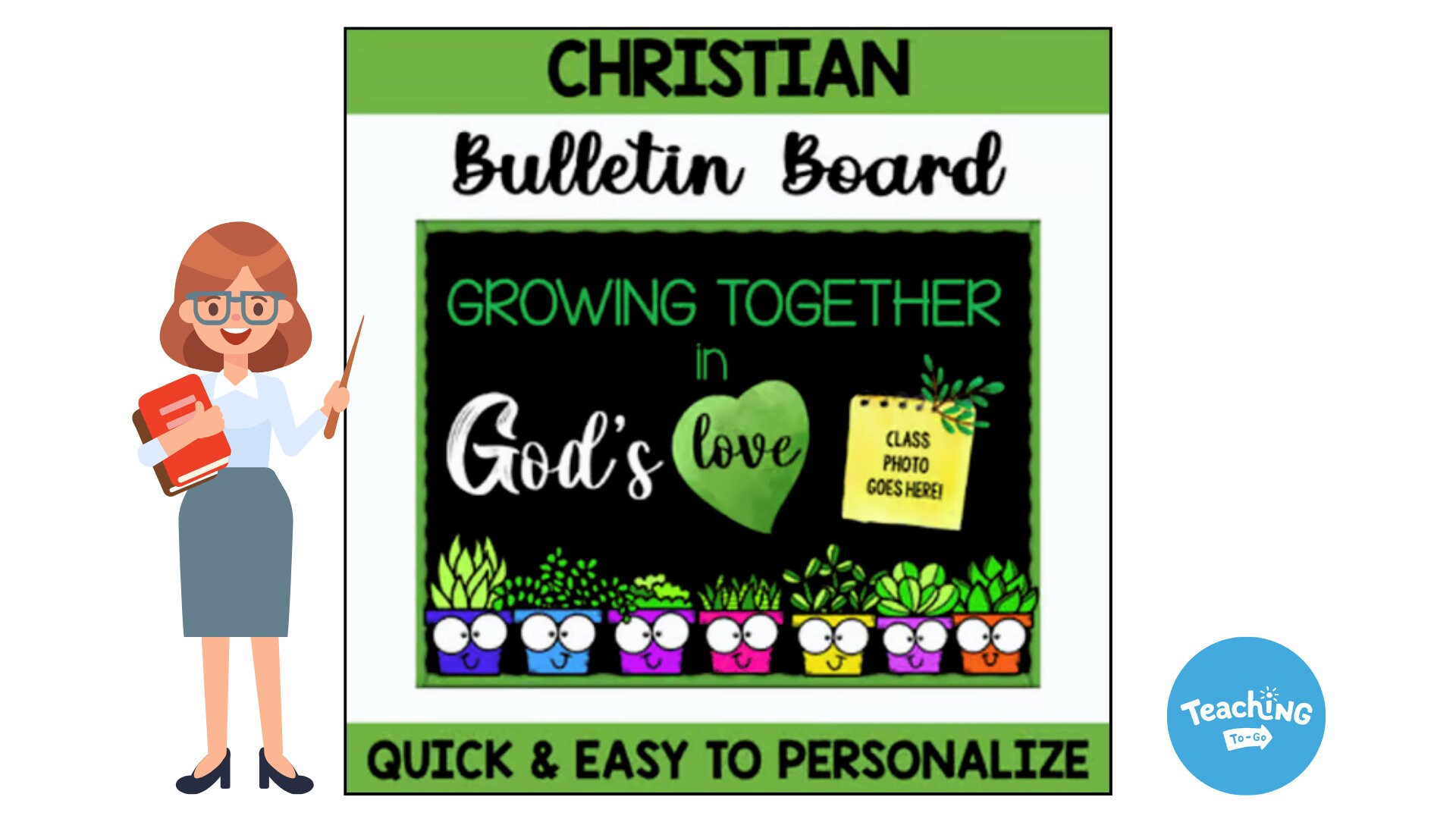Christian Bulletin Board Set Growing Together in God's Love - Etsy