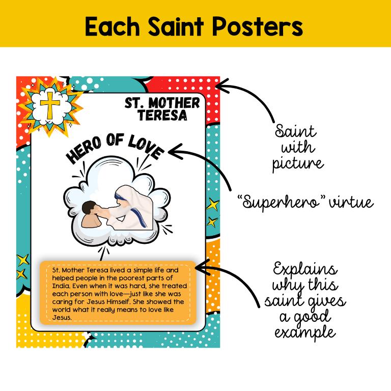 Catholic Saints Bulletin Board: Saintly Heroes - Etsy