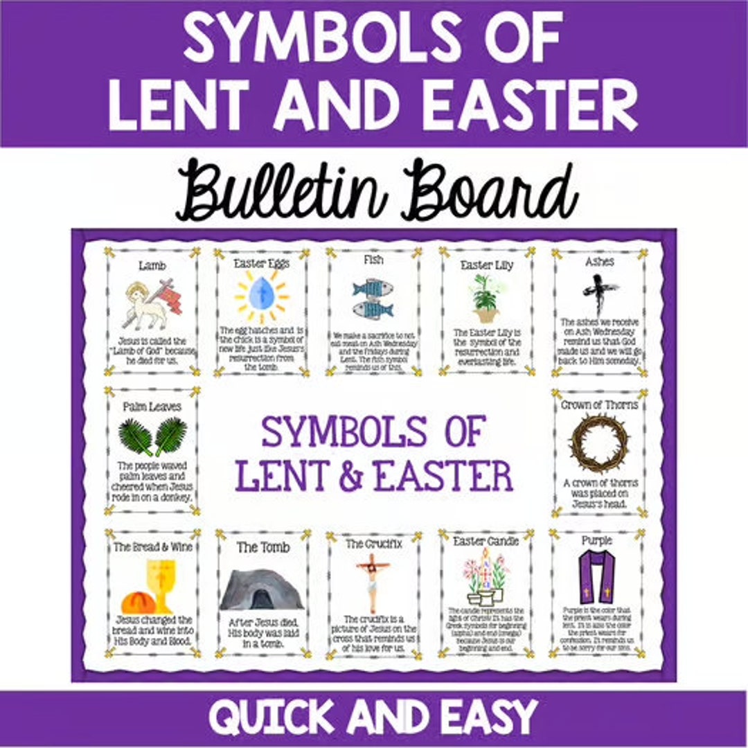 Lent Bulletin Board Set- Christian Classroom, Church, Parish Bulletin ...