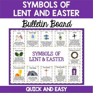 Lent Bulletin Board Set- Christian Classroom, Church, Parish Bulletin ...