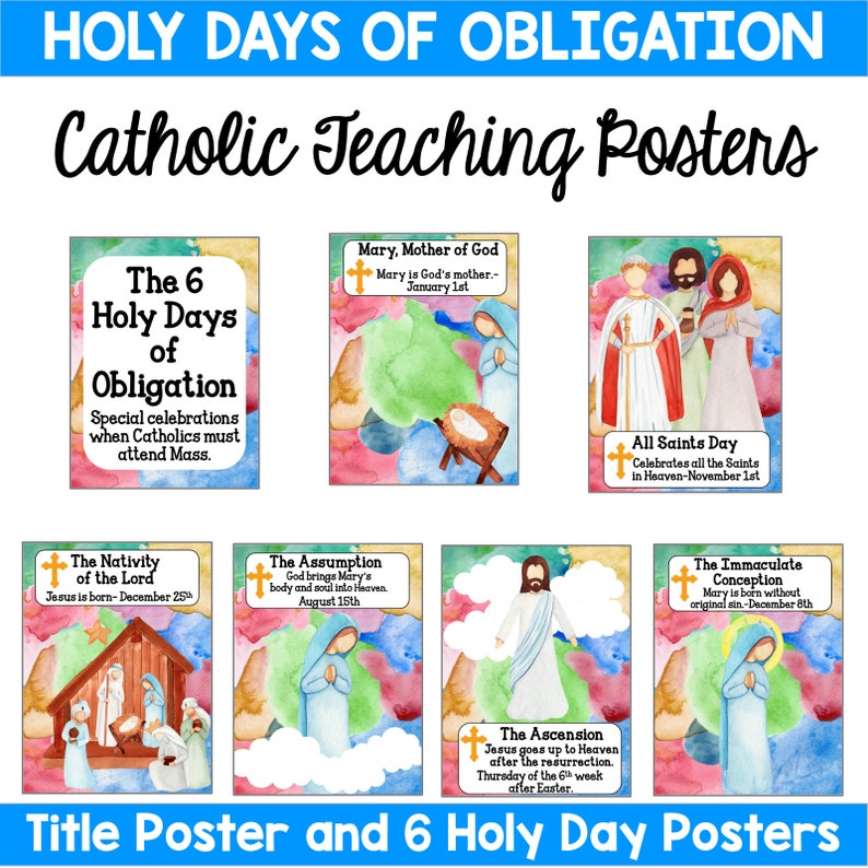 Catholic Holy Days of Obligation Posters-bulletin Board - Etsy