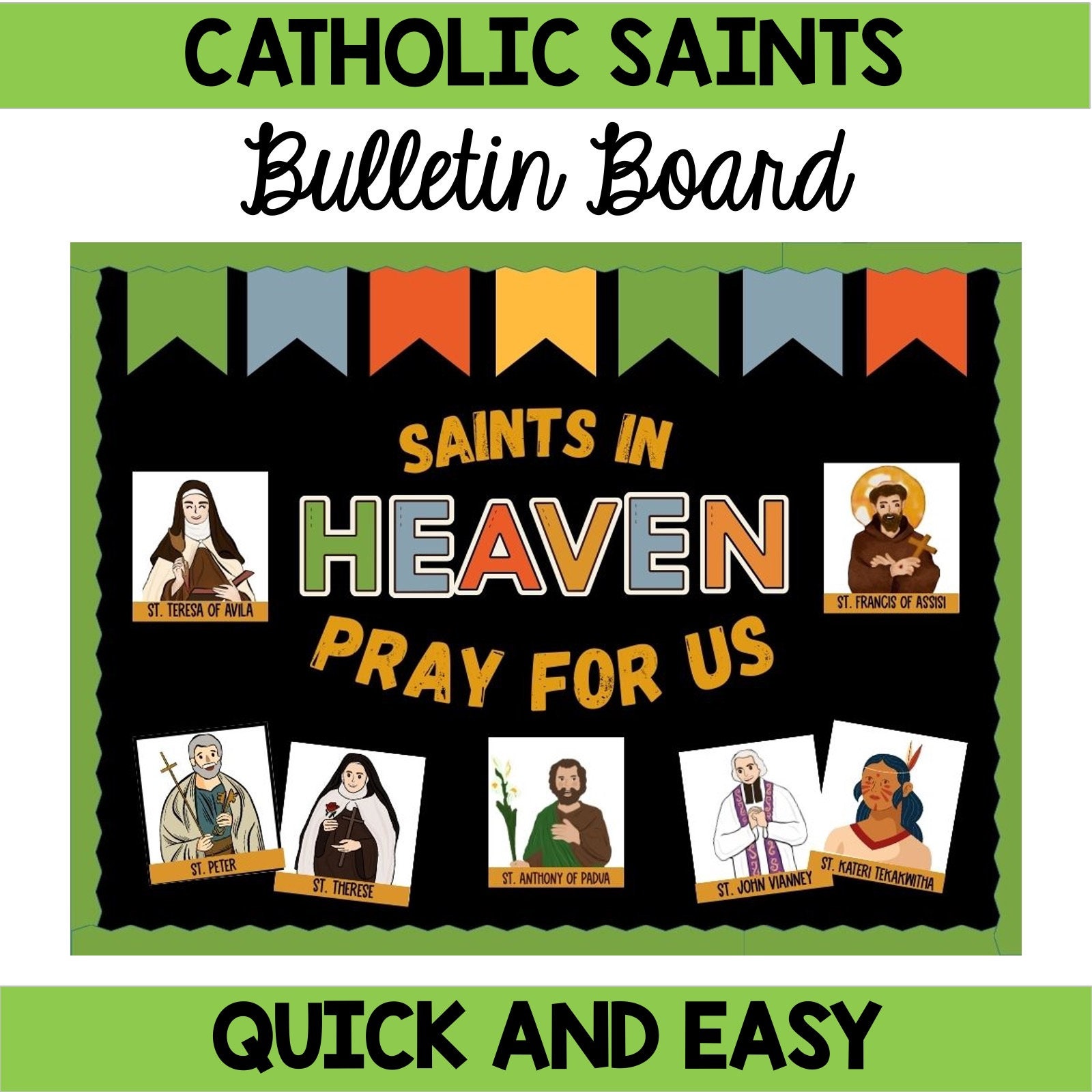Catholic Saints Bulletin Board: Saints in Heaven Pray for Us - Etsy