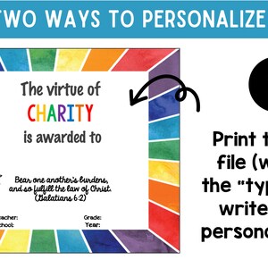 Awards: Editable Christian Virtue Awards With Scripture - Etsy