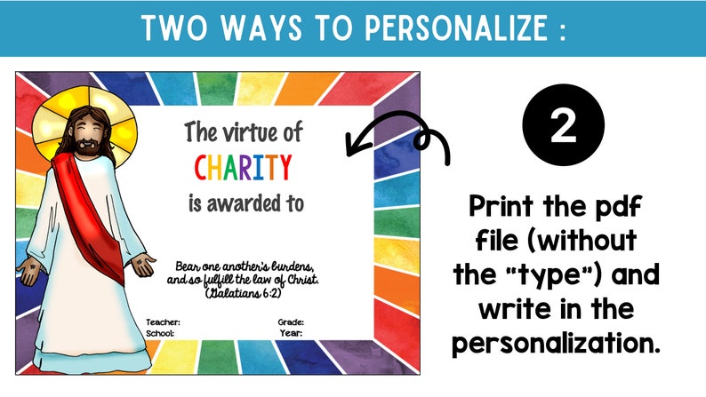 Awards: Editable Christian Virtue Awards With Scripture - Etsy