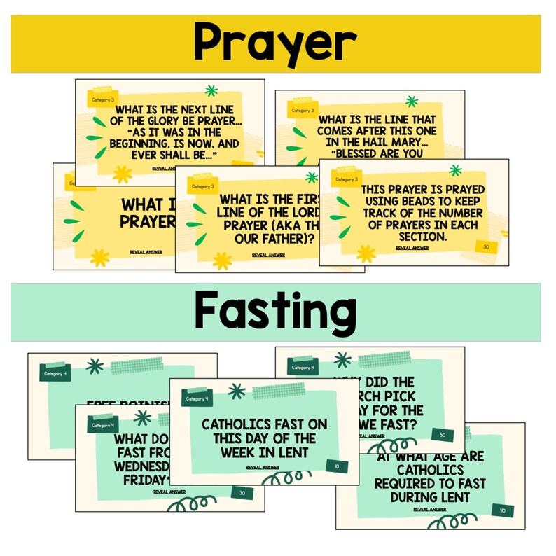 Lent Review Game - Etsy