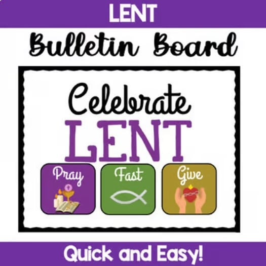 Lent Bulletin Board Set-christian Classroom- Lent Decor Display-lent ...