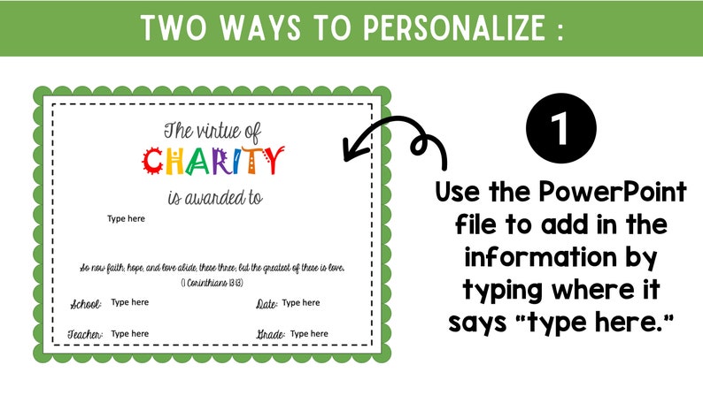 Editable Christian Virtue Awards With Scripture - Etsy