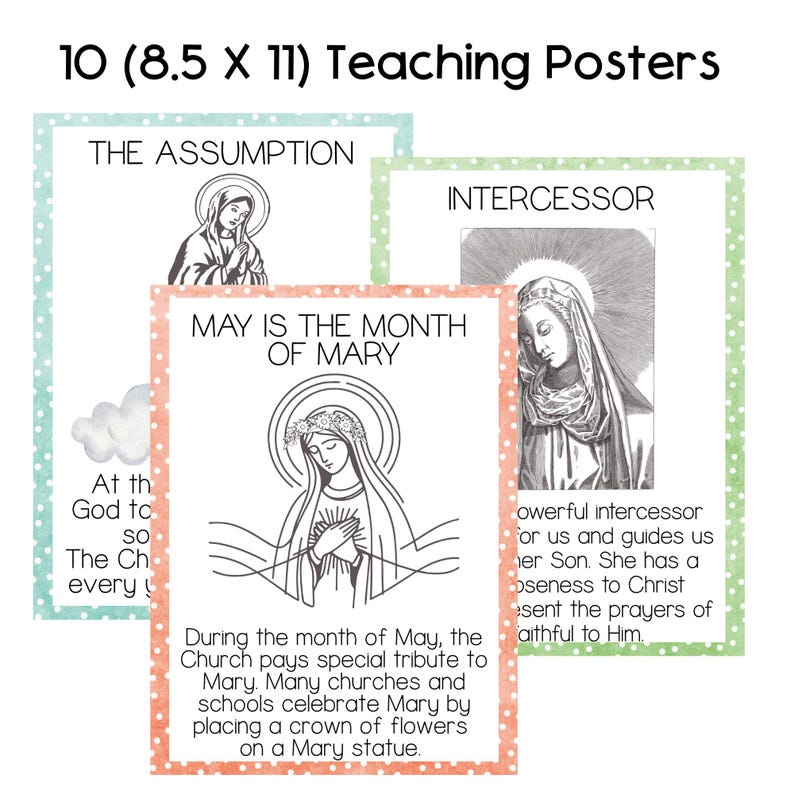 Catholic Mary Bulletin Board Posters: Teaching Resource (older Students ...