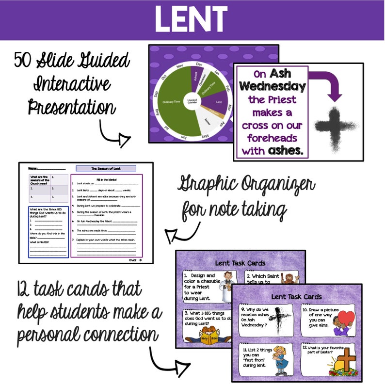 Lent Activities: the Season of Lent Presentation, Organizer, and Task ...