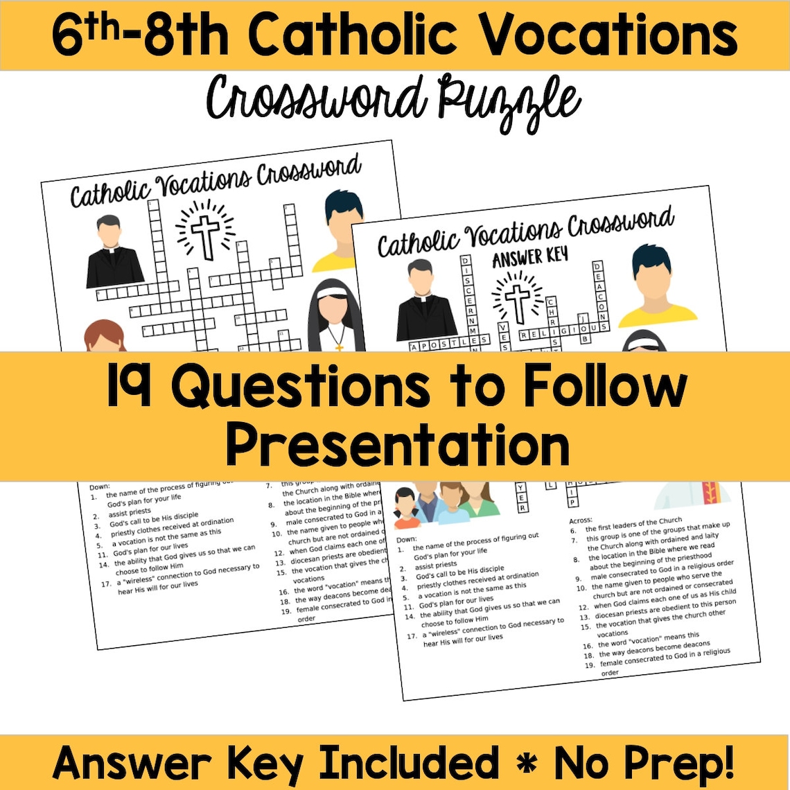 Catholic Vocations Presentation, Discussion Questions & Crossword ...