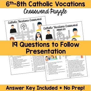 Catholic Vocations Presentation, Discussion Questions & Crossword ...