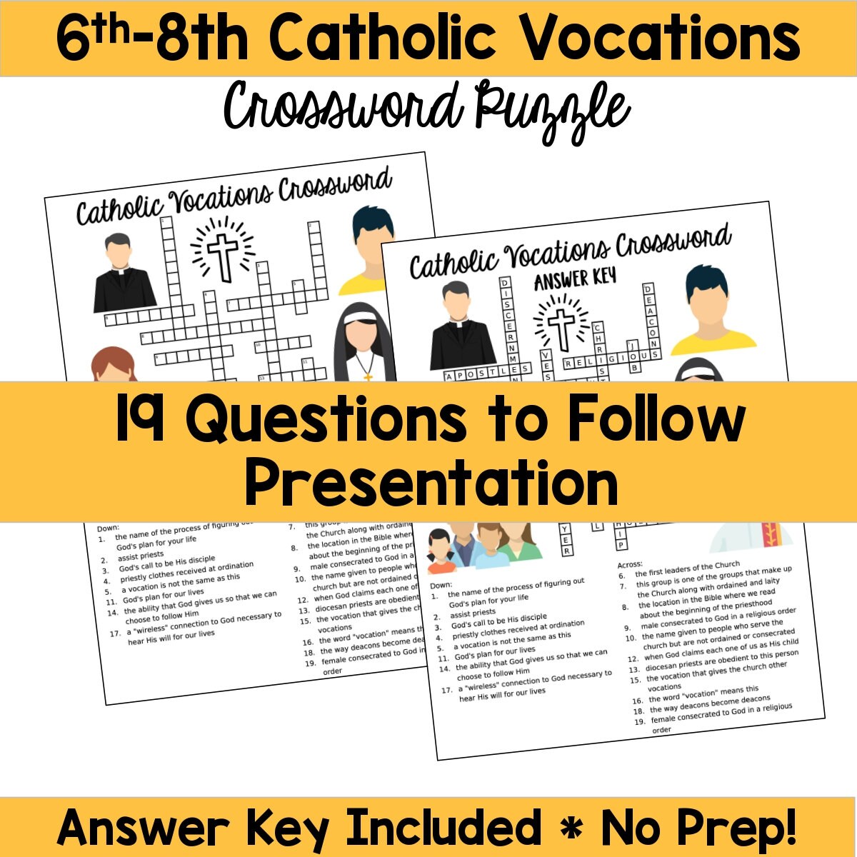 Catholic Vocations Presentation, Discussion Questions & Crossword ...