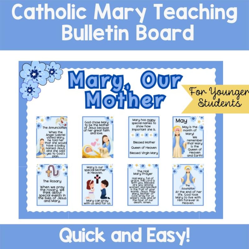 Catholic Mary Bulletin Board Teaching Posters for Younger Students - Etsy
