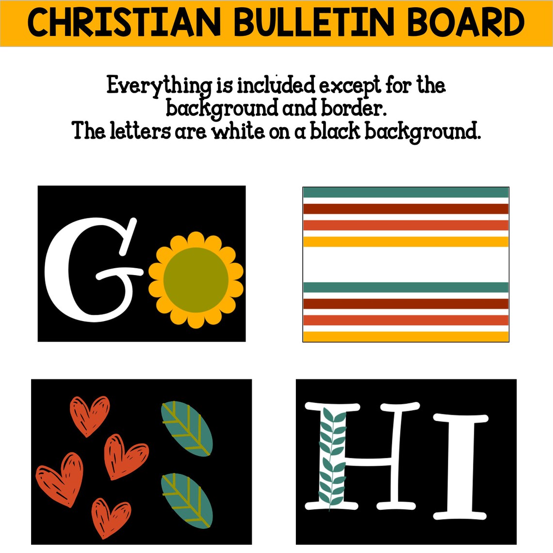 Christian Bulletin Board Set: God's Love Blooms - Etsy