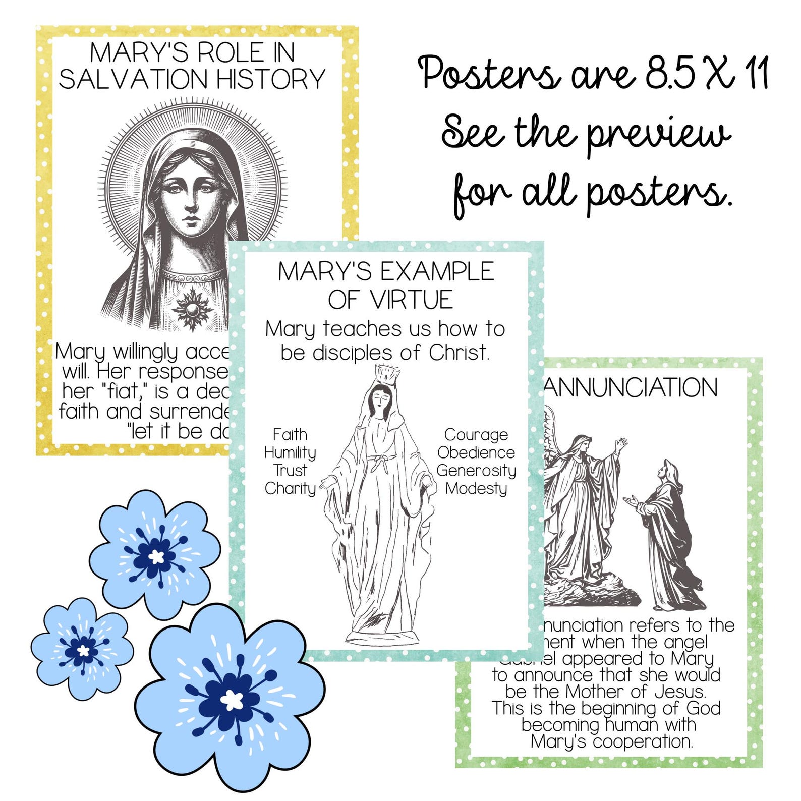 Catholic Mary Bulletin Board Posters: Teaching Resource (older Students ...