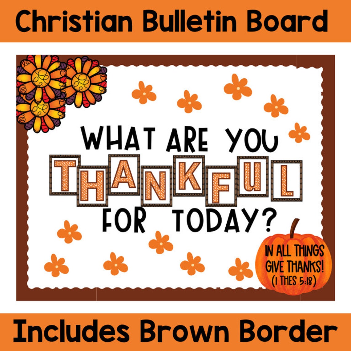 Fall Thanksgiving Christian Bulletin Board: What Are You Thankful for ...