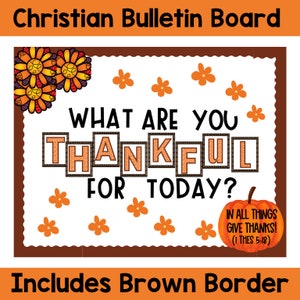 Fall Thanksgiving Christian Bulletin Board: What Are You Thankful for ...