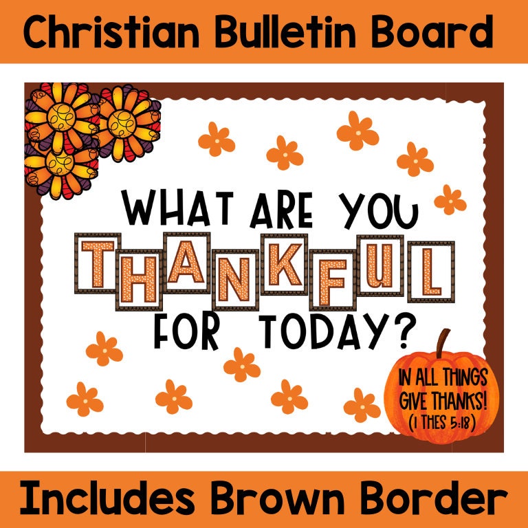 Fall Thanksgiving Christian Bulletin Board: What Are You Thankful for ...
