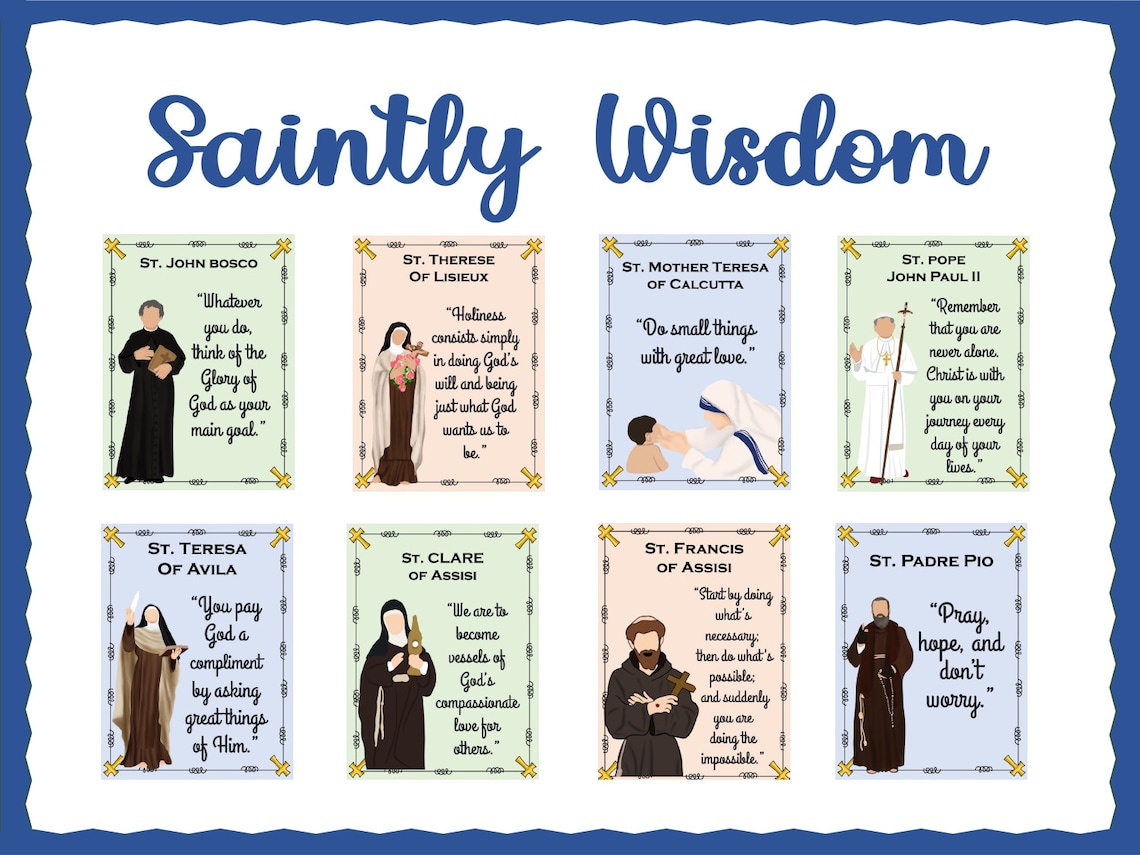 Catholic Saints Posters Bulletin Board | Catholic Classroom Decor ...