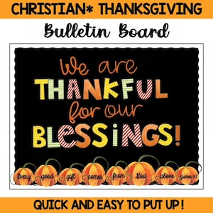 Thanksgiving Christian Bulletin Board Set: We Are Thankful - Etsy