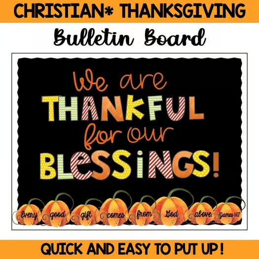 Thanksgiving Christian Bulletin Board Set: We Are Thankful - Etsy