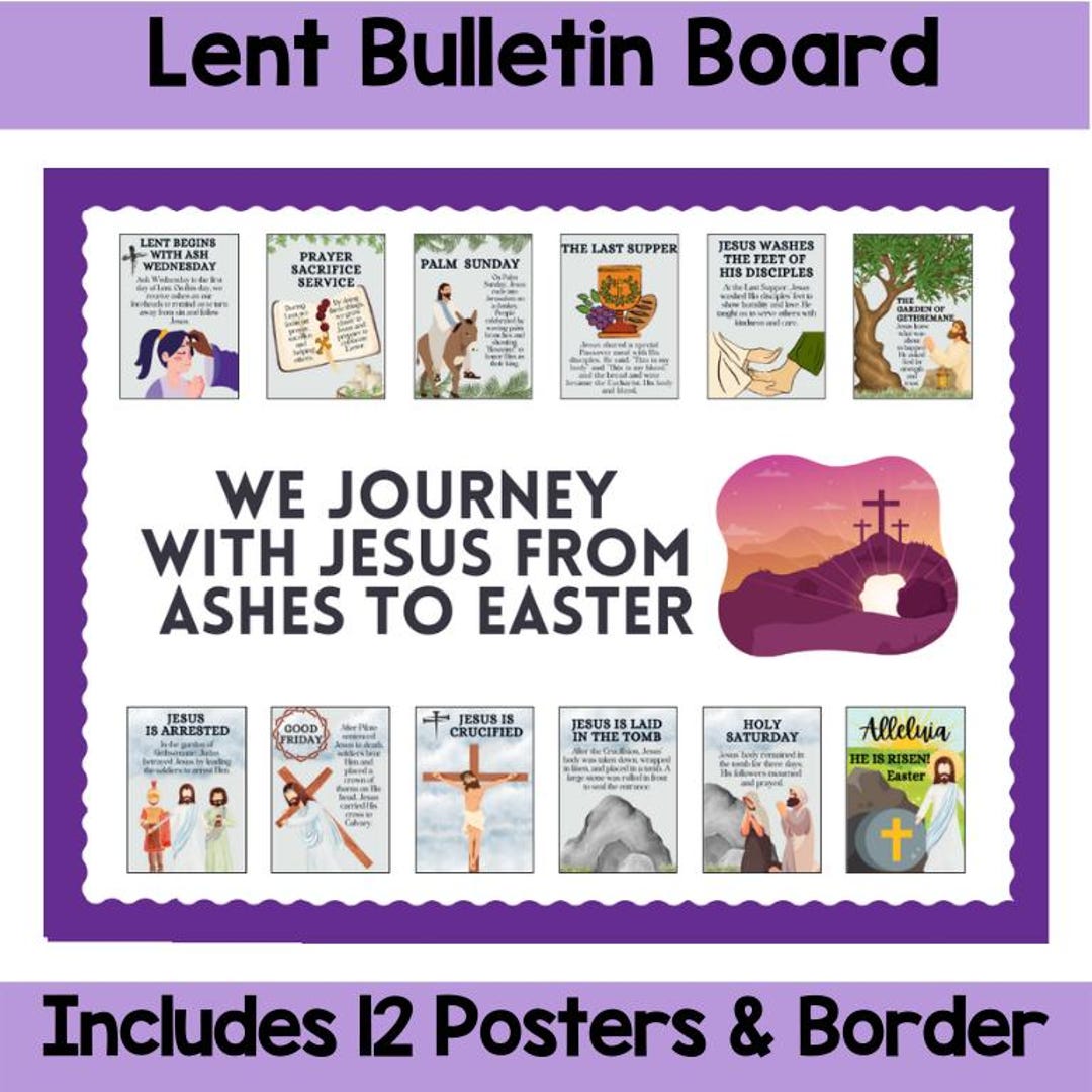 Lent Bulletin Board-church Bulletin Board-christian Classroom- From ...